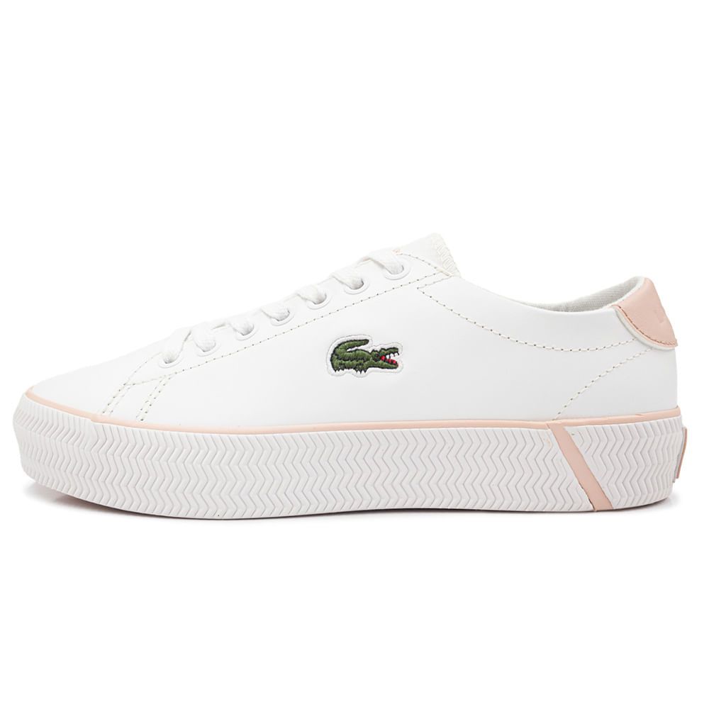 Tênis Feminino Lacoste Branco e Rosê - SPORTBRAS